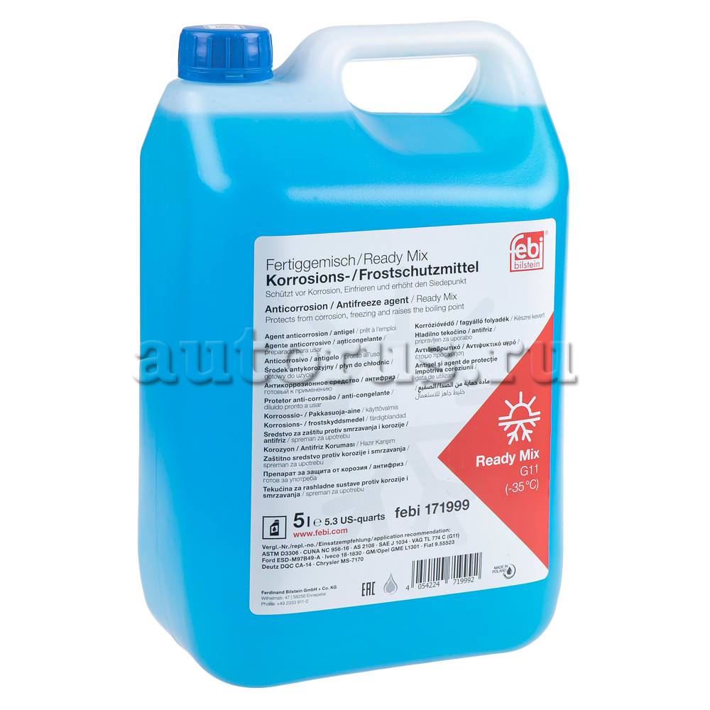 Антифриз FEBI G11 готовый -35 синий 5 л 171999 FEBI артикул 171999 ...