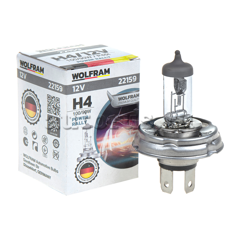 Лампа 12V H4 100/90W P45t WOLFRAM HALOGEN BULB 1 шт. картон 22159 ...