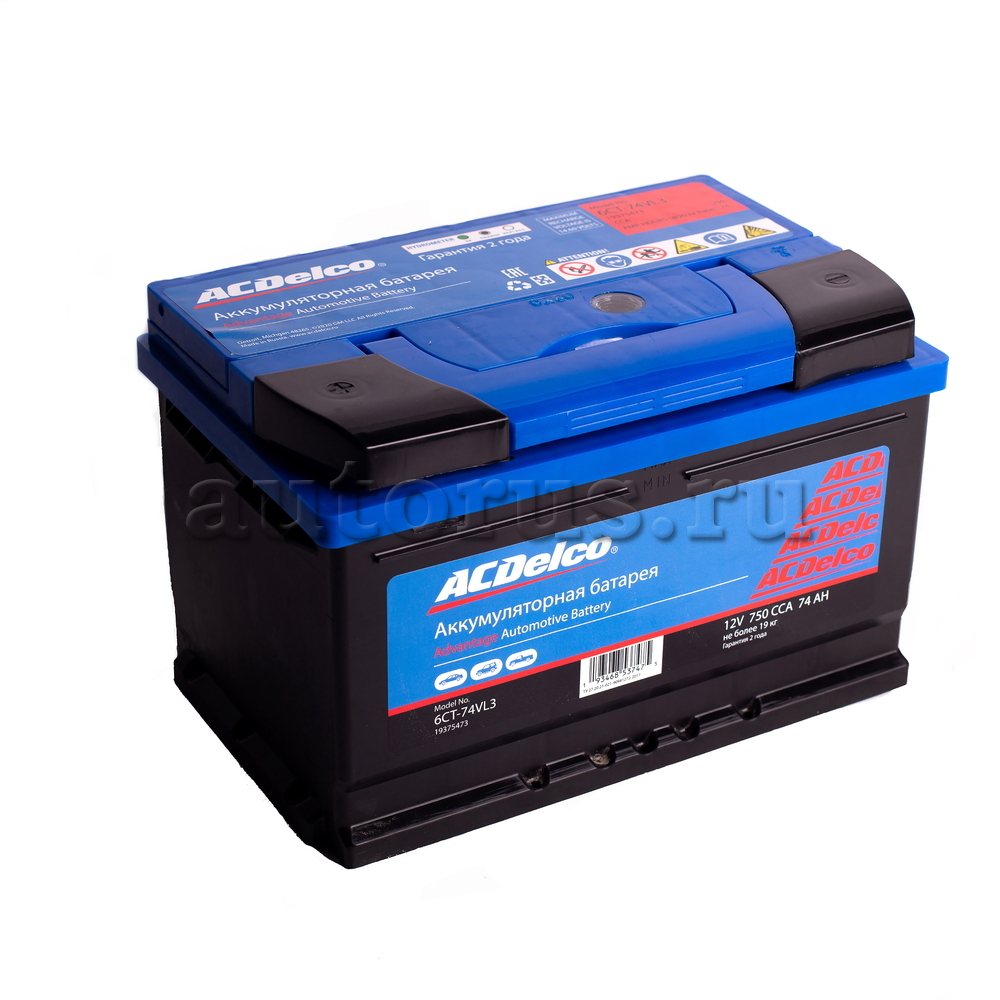 Аккумулятор ACDelco 74 А/ч прямая L+ 278x175x175 EN680 А ACDelco ...