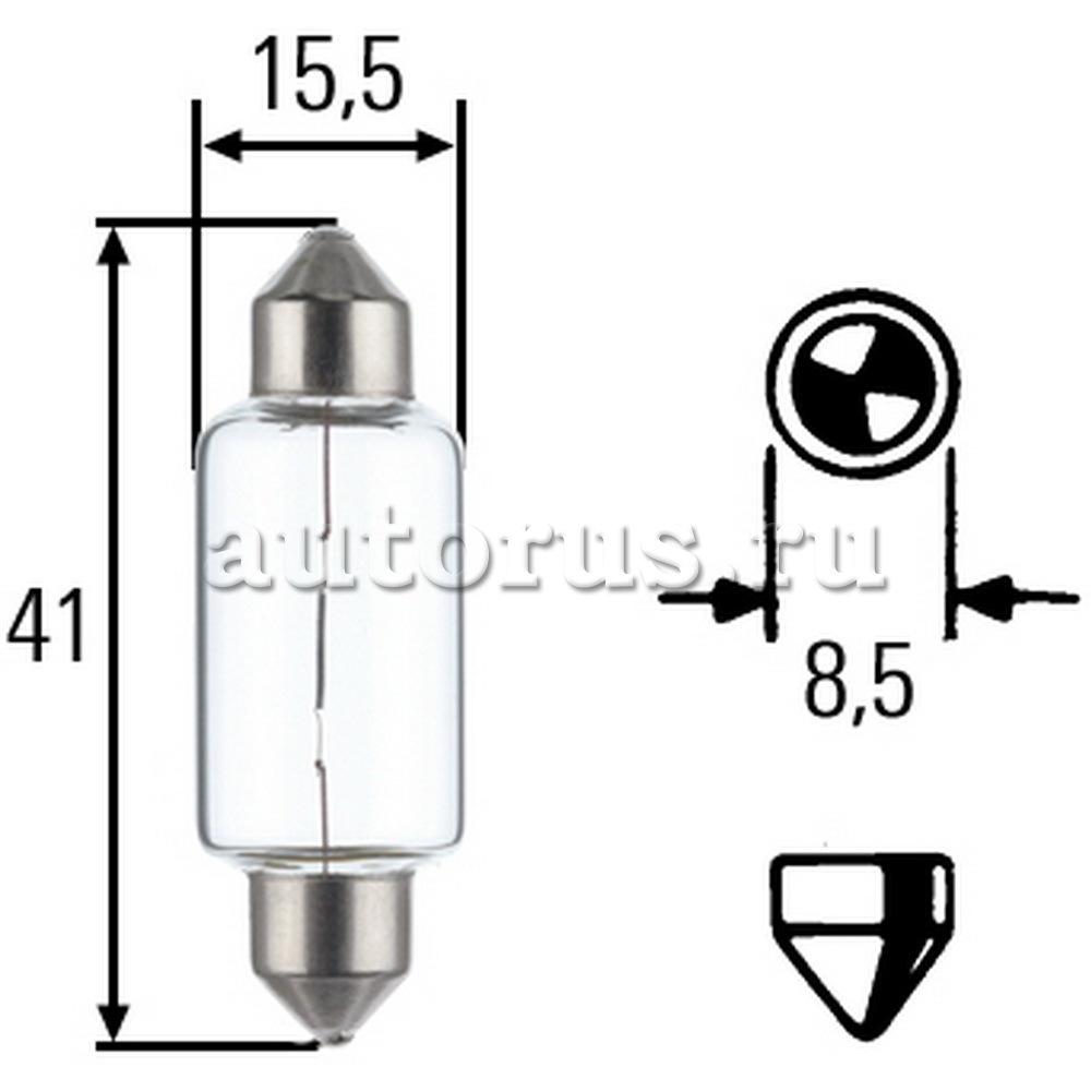 Лампа 24V R10W 15W SV8,5-8 HELLA 1 шт. картон 8GM 002 091-261 HELLA ...