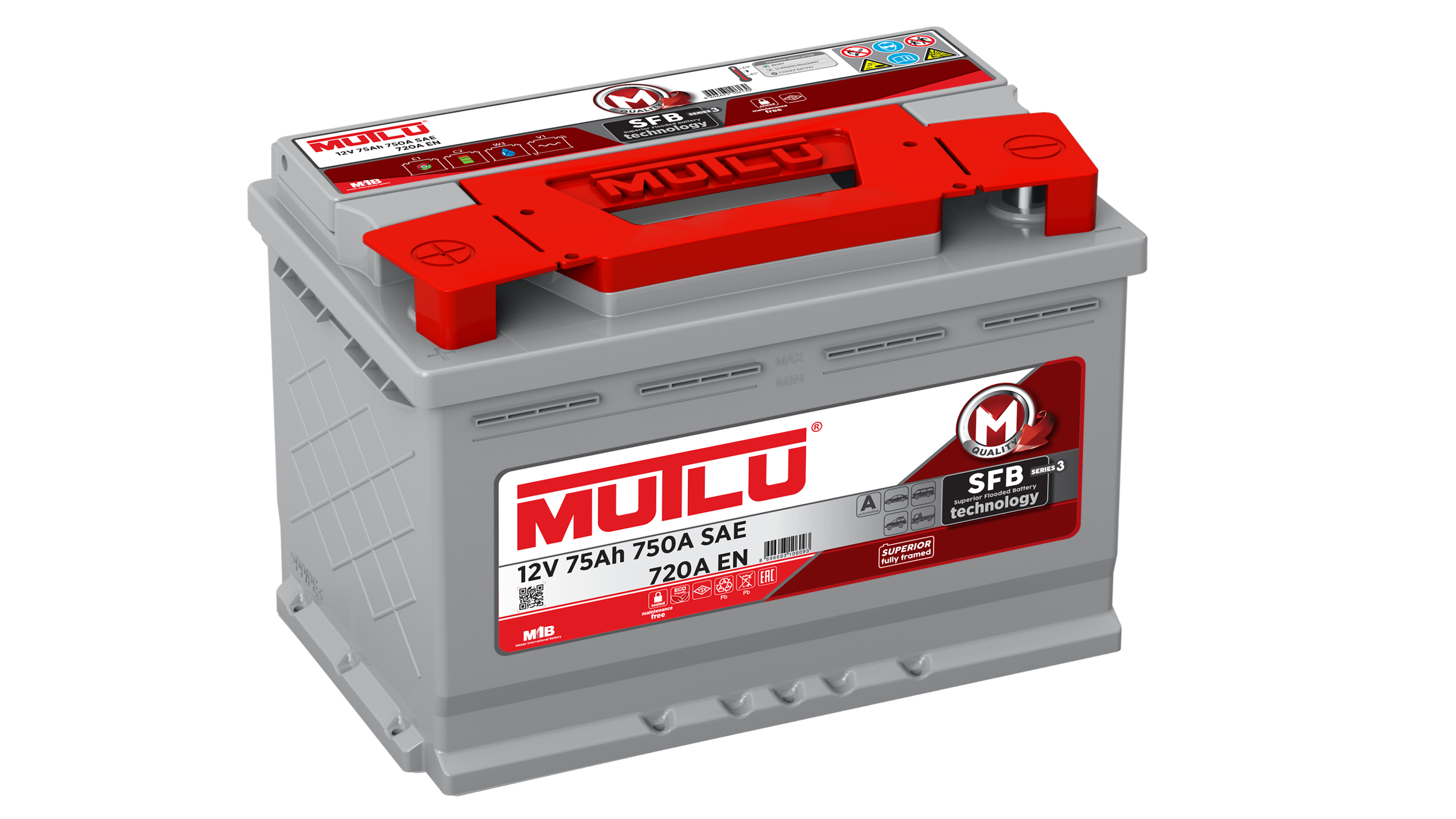 Аккумулятор MUTLU SFB 75 А/ч прямая L+ 278x175x190 EN720 А, Ограниченно ...