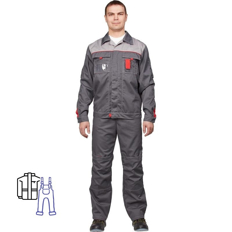 Костюм рабочий летний муж л10-КПК т-сер/св-сер(р.48-50)170-176 314477 ...