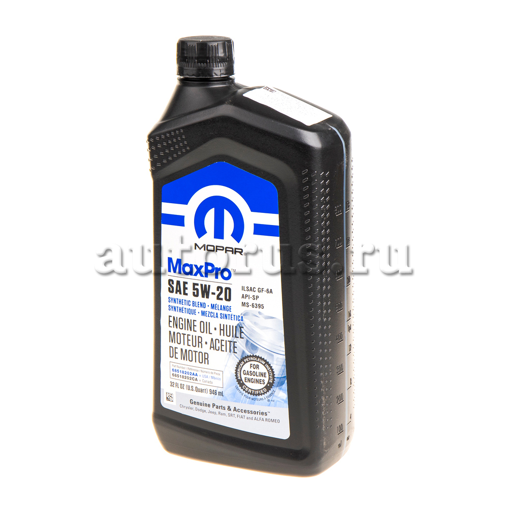 Масло моторное MOPAR SN 5W-20 0,946 л 68518202AA MOPAR артикул ...