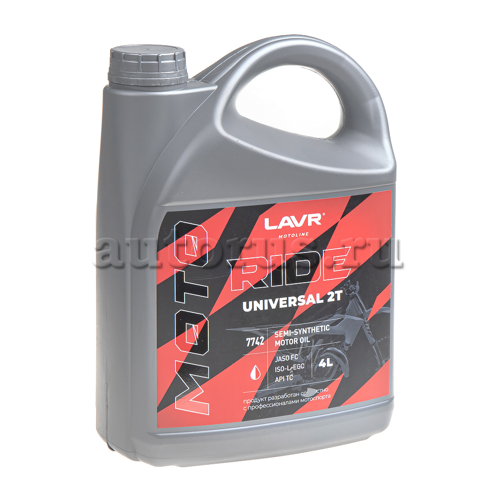 Масло моторное LAVR MOTO RIDE UNIVERSAL 2Т FC 4 л Ln7742 LAVR артикул ...
