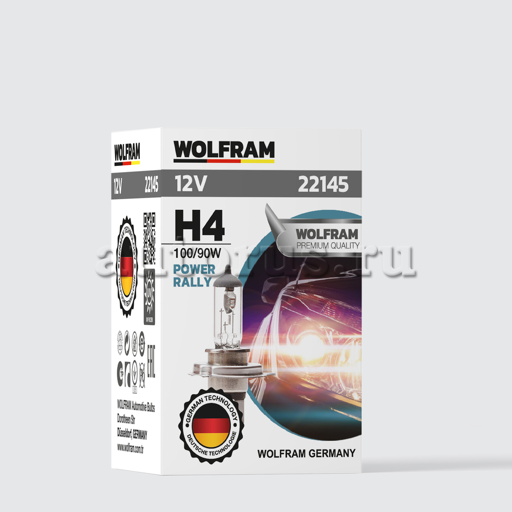 Лампа 12V H4 100/90W P43t WOLFRAM HALOGEN BULB 1 шт. картон 22145 ...